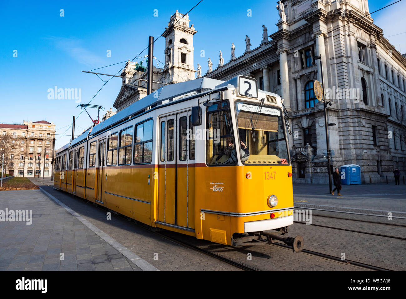 Tram, the main transport system in Budapest, Hungary, Europe Stock ...