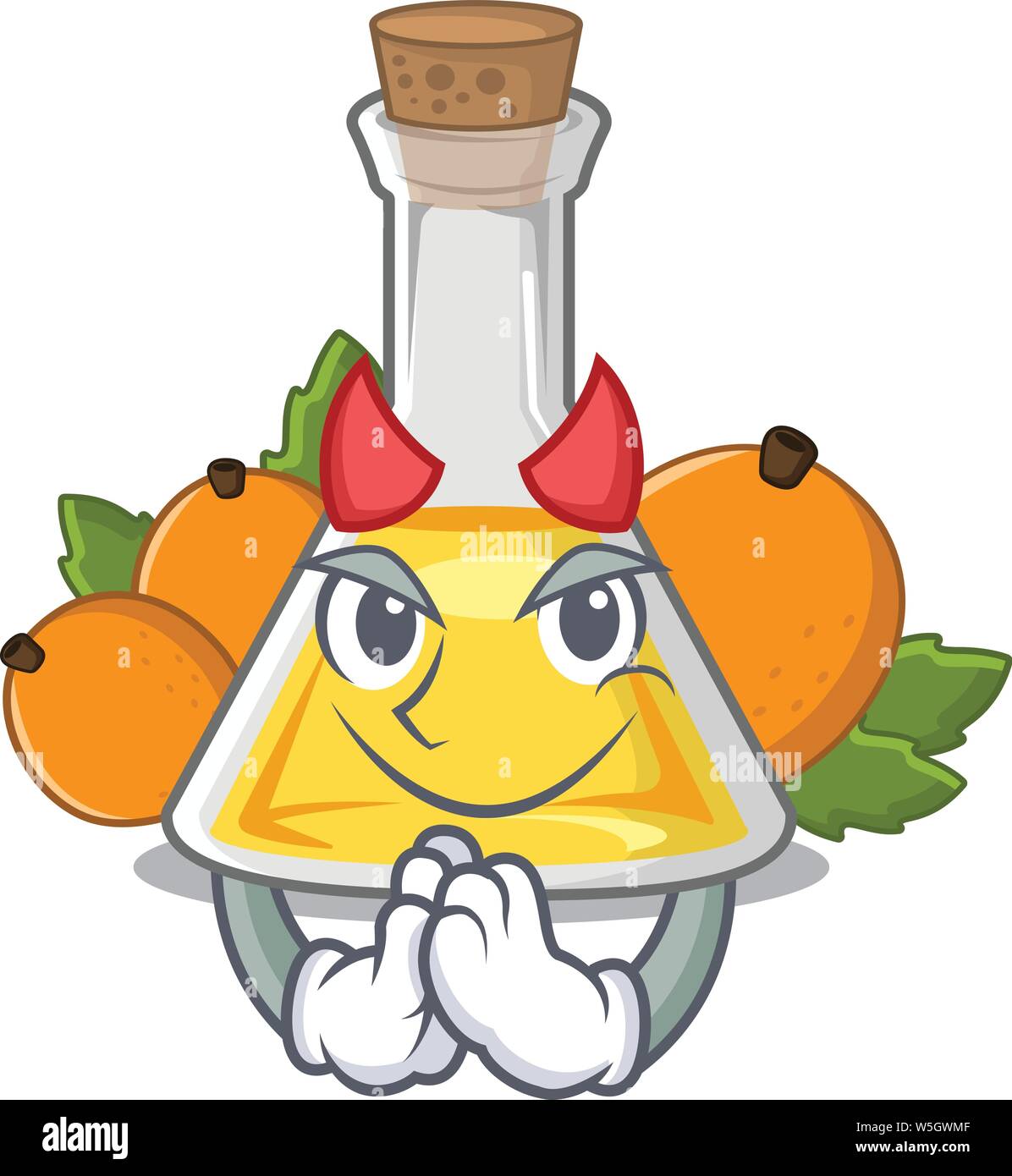 Devil apricot oil in the cartoon shape vector illustration Stock Vector ...