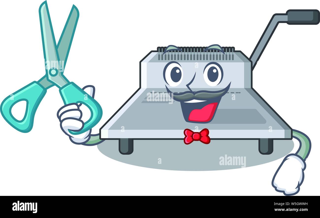 Barber binding machine isolated in the mascot vector illustration Stock ...
