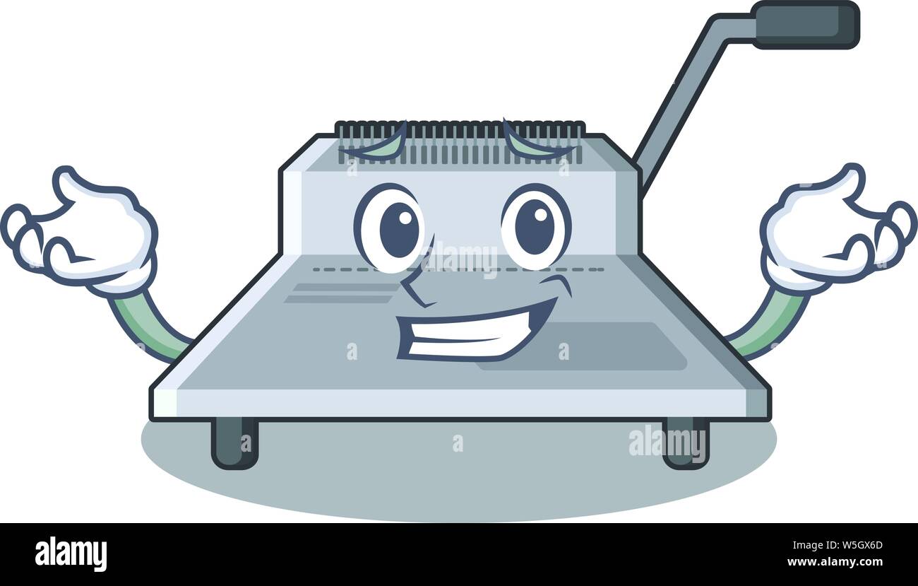 Grinning binding machine in the cartoon shape vector illustration Stock ...