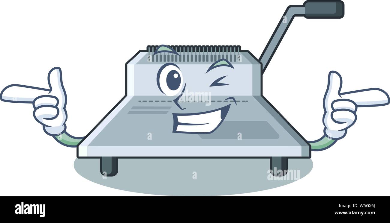 Wink binding machine in the cartoon shape vector illustration Stock ...