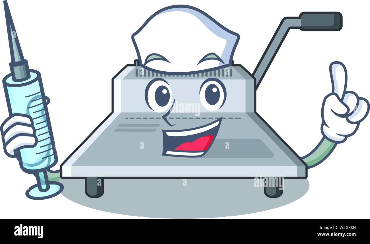 Nurse binding machine in the cartoon shape vector illustration Stock ...