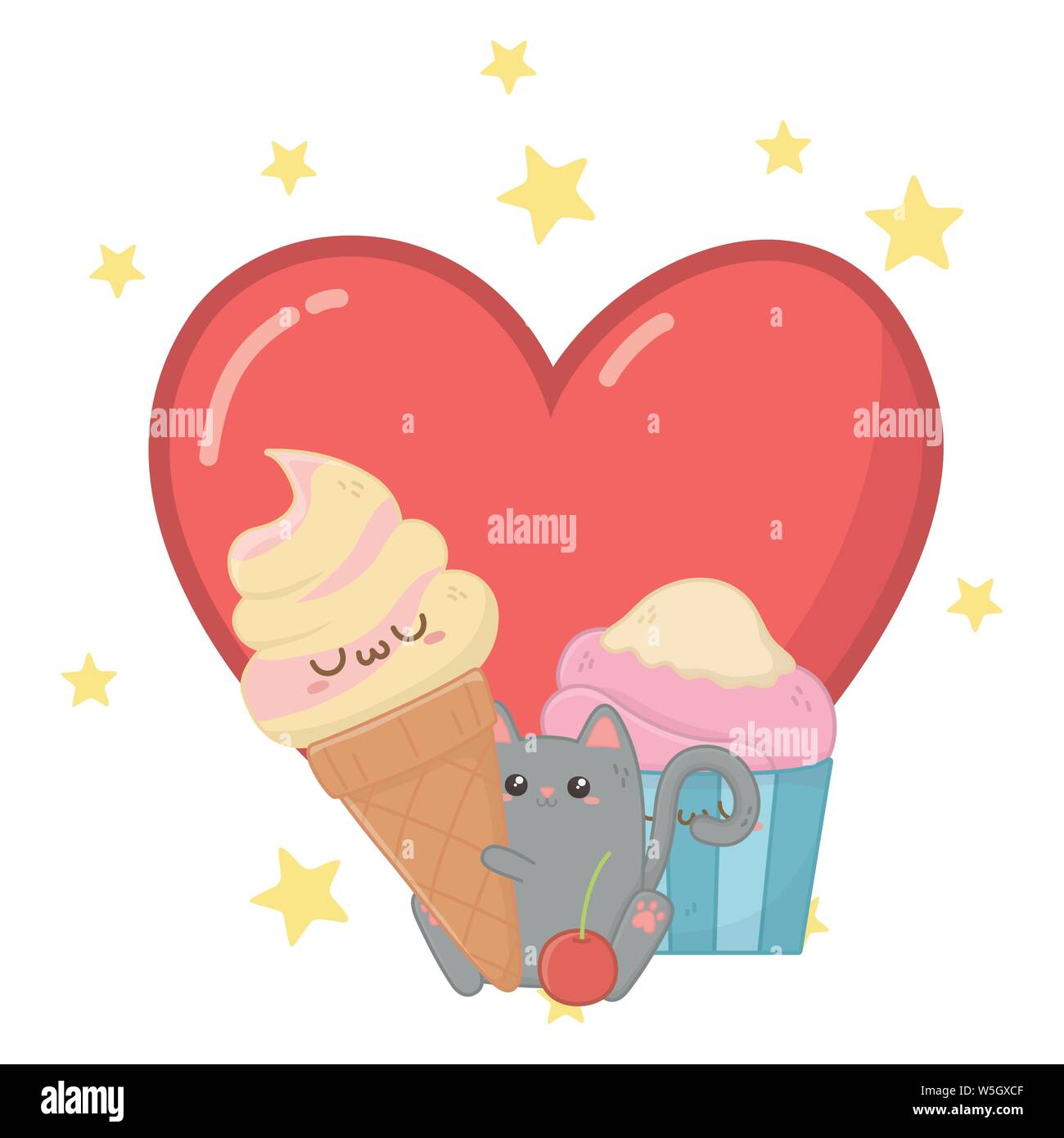 Cartoons design, Kawaii expression cute character funny and emoticon ...