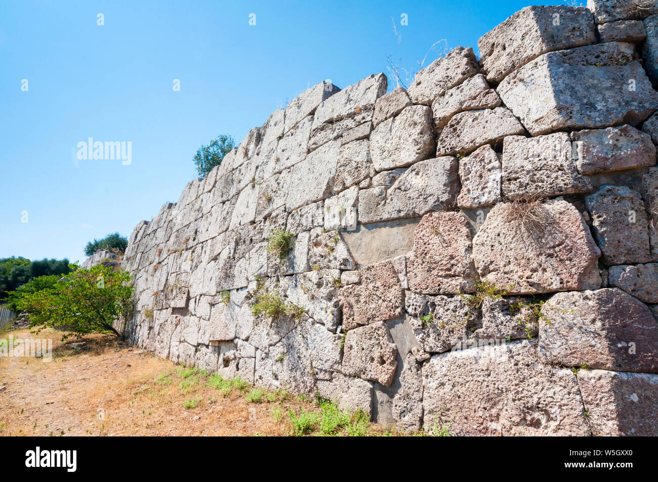 City ramparts of Roman town of Cosa, Ansedonia, Grosseto province ...