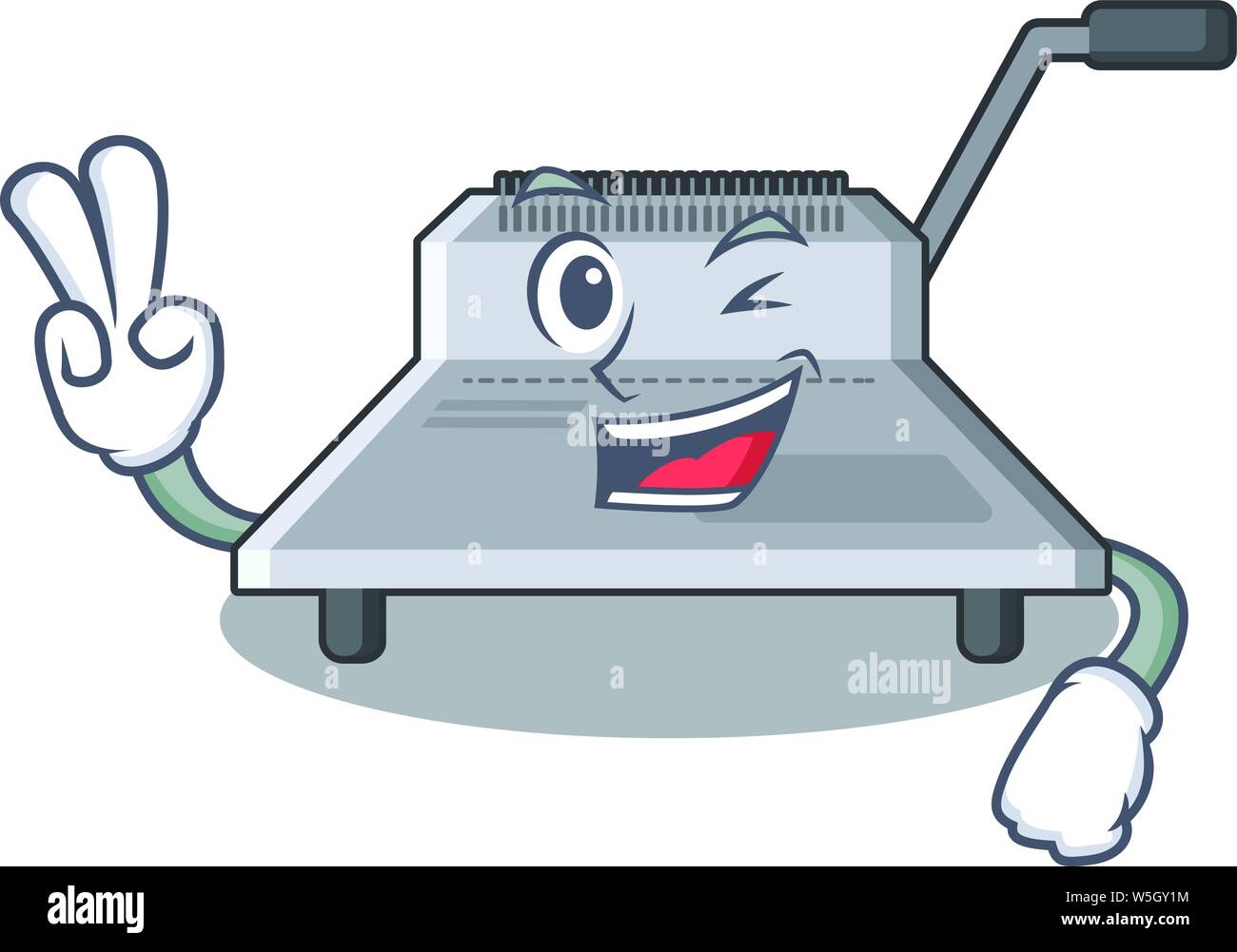 Two finger binding machine in the cartoon shape vector illustration ...