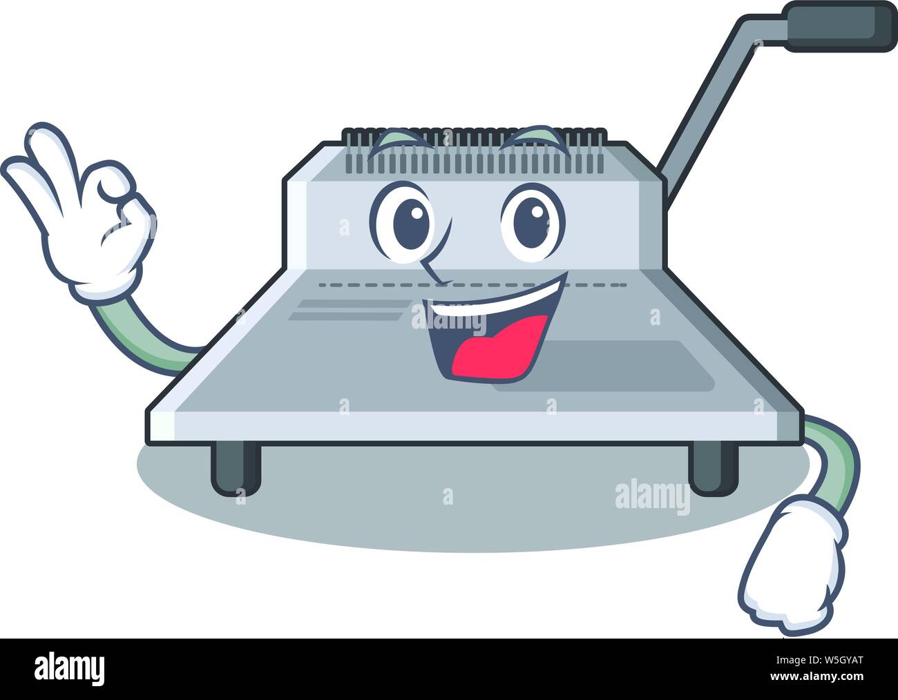 Okay binding machine in the cartoon shape vector illustration Stock ...