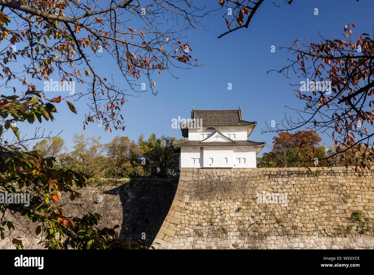 The walls of Osaka Castle in Osaka, Japan, Asia Stock Photo - Alamy