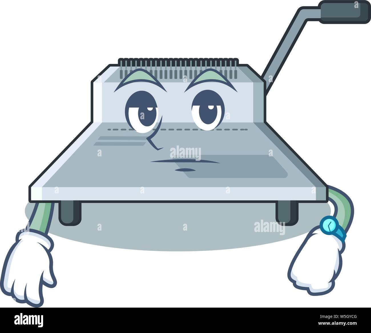 Waiting binding machine a in the character vector illustration Stock ...
