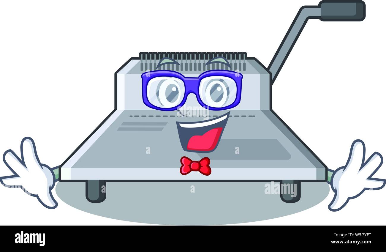 Geek binding machine in the cartoon shape vector illustration Stock ...