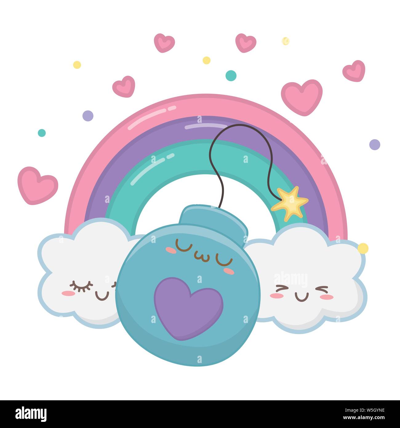 Bomb cartoon design, Kawaii expression cute character funny and ...