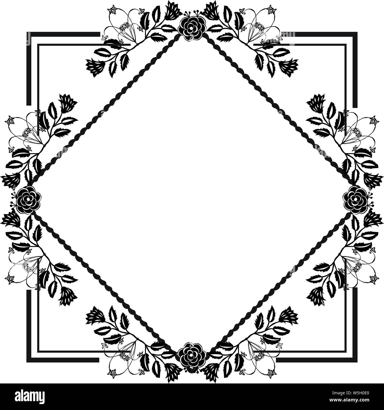Shape square frame, various style unique, decoration of greeting card ...