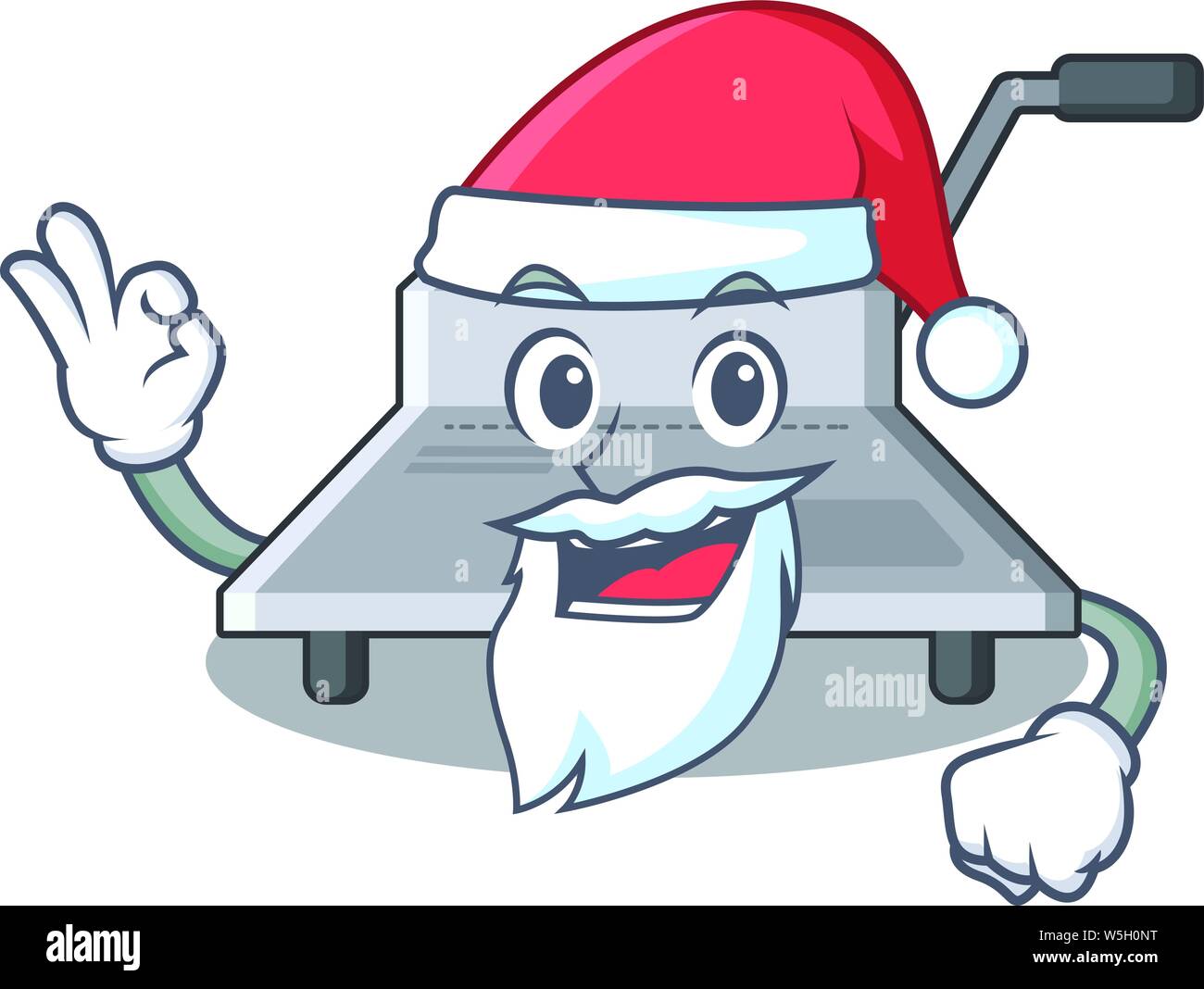 Santa binding machine a in the character vector illustration Stock ...