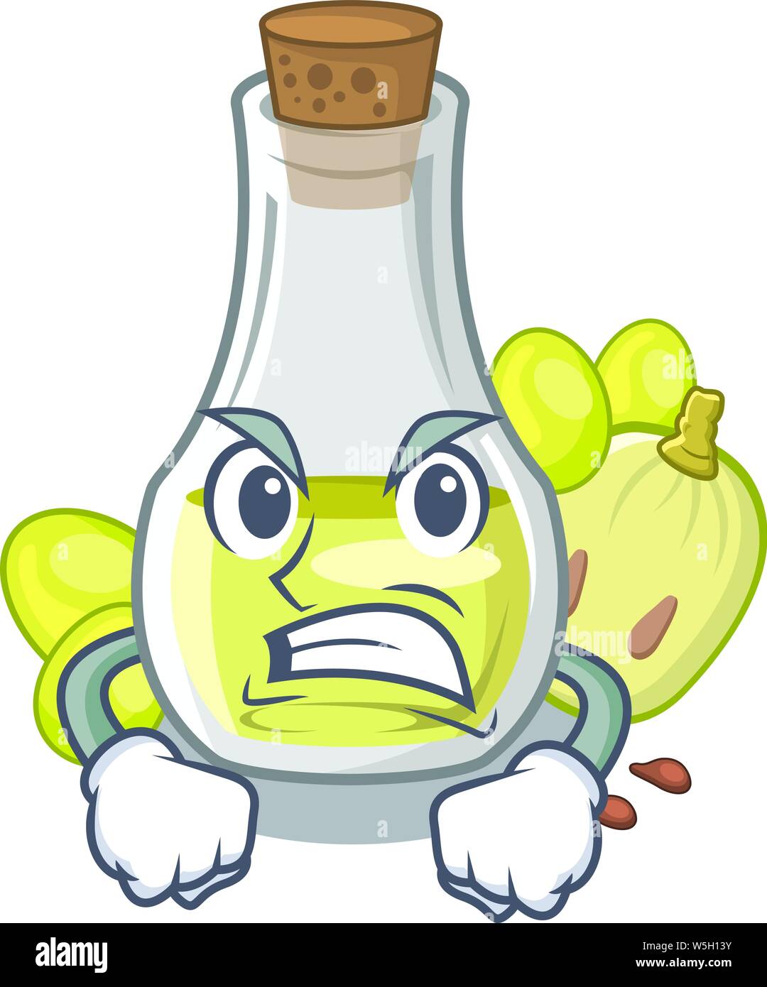 Angry grape seed oil the mascot shape vector illustration Stock Vector ...