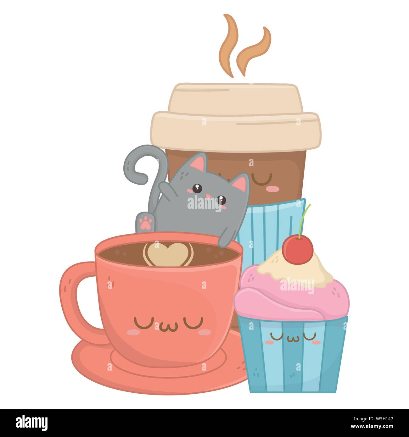 Cartoons design, Kawaii expression cute character funny and emoticon ...