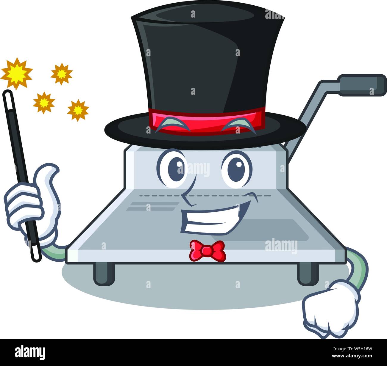 Magician binding machine a in the character vector illustration Stock ...
