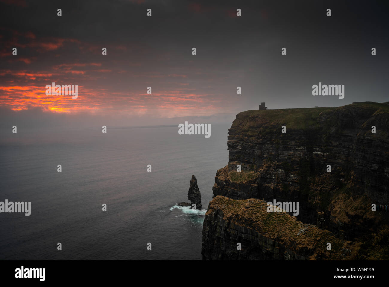 Cliffs of Moher at sunset, County Clare, Munster, Republic of Ireland ...
