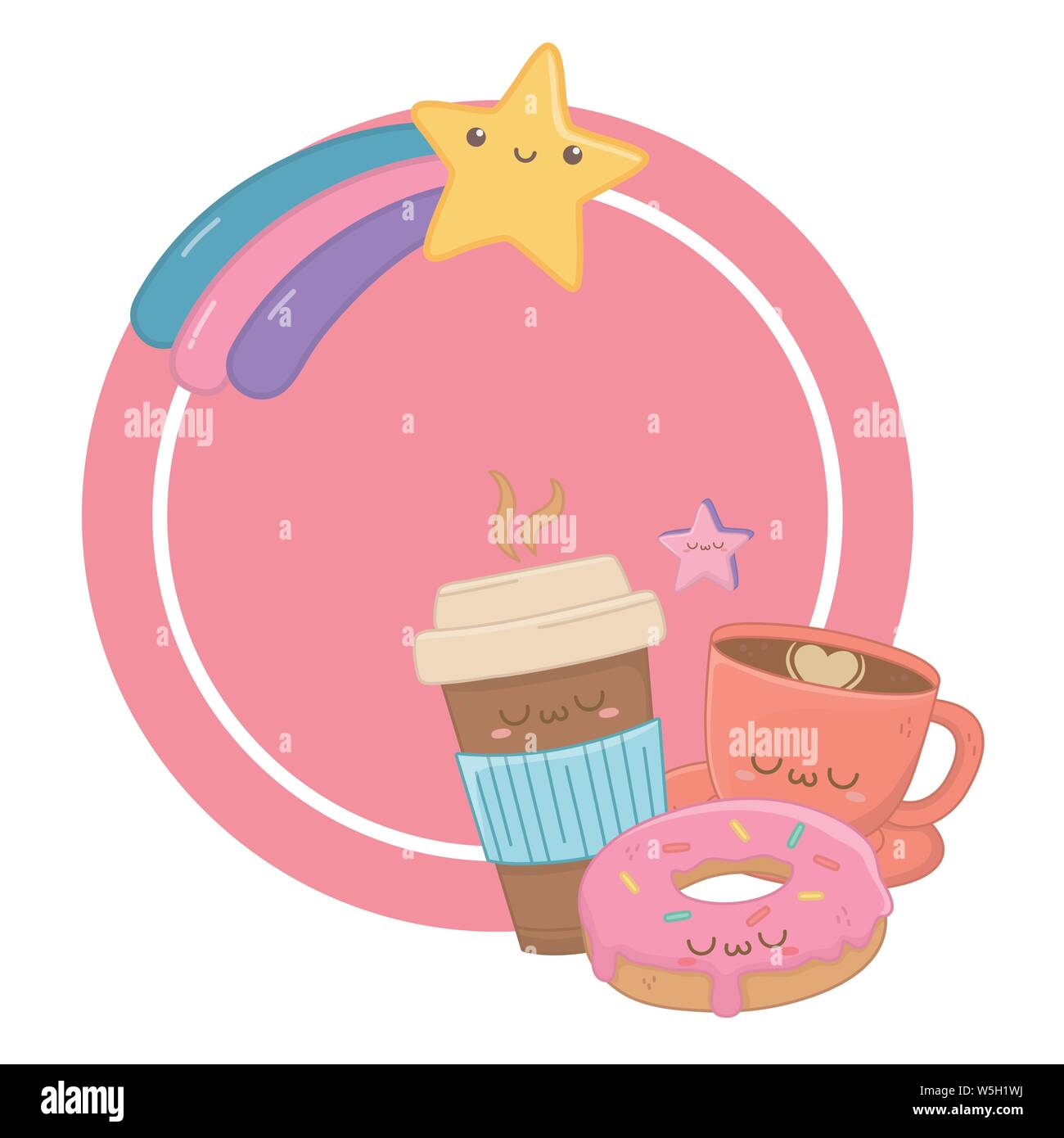 cartoons set design, Kawaii expression cute character funny and ...