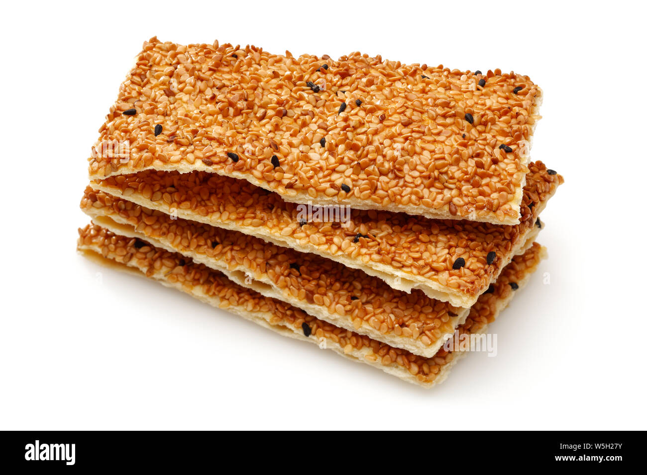 Sesame seed crackers isolated on white background Stock Photo - Alamy