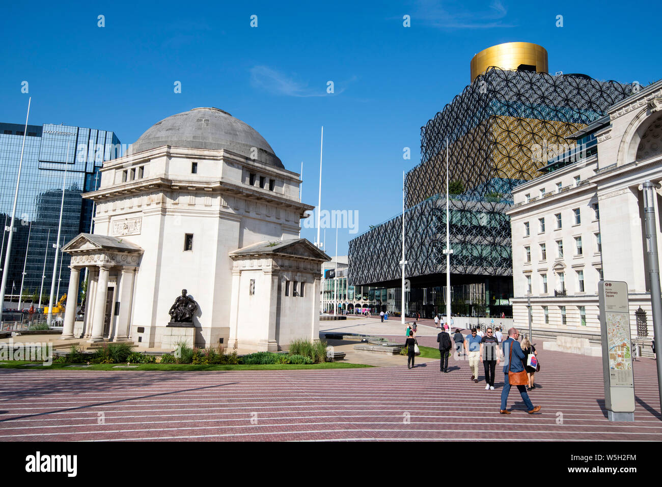 Hall of Memory and Library Building in Centenary Square in Birmingham, West Midlands UK Stock ...