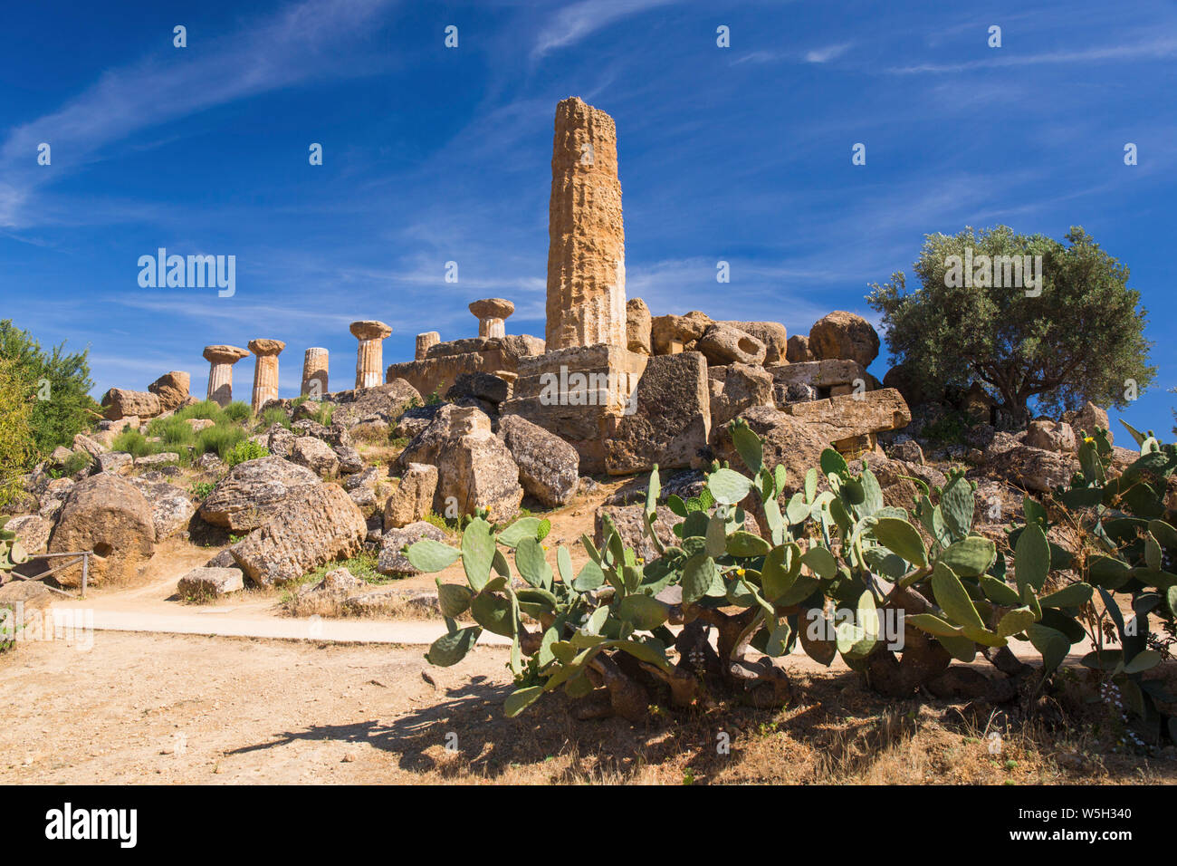 Low angle view of the Temple of Heracles (Temple of Hercules), UNESCO ...