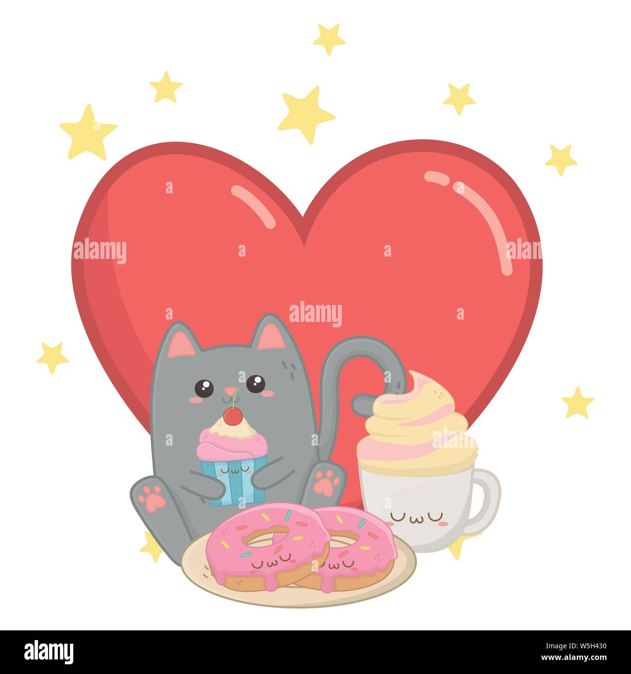 Cartoons design, Kawaii expression cute character funny and emoticon ...