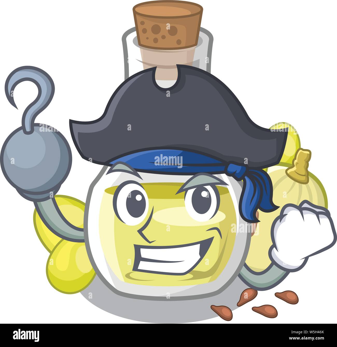 Pirate grape seed oil in a cartoon vector illustration Stock Vector ...