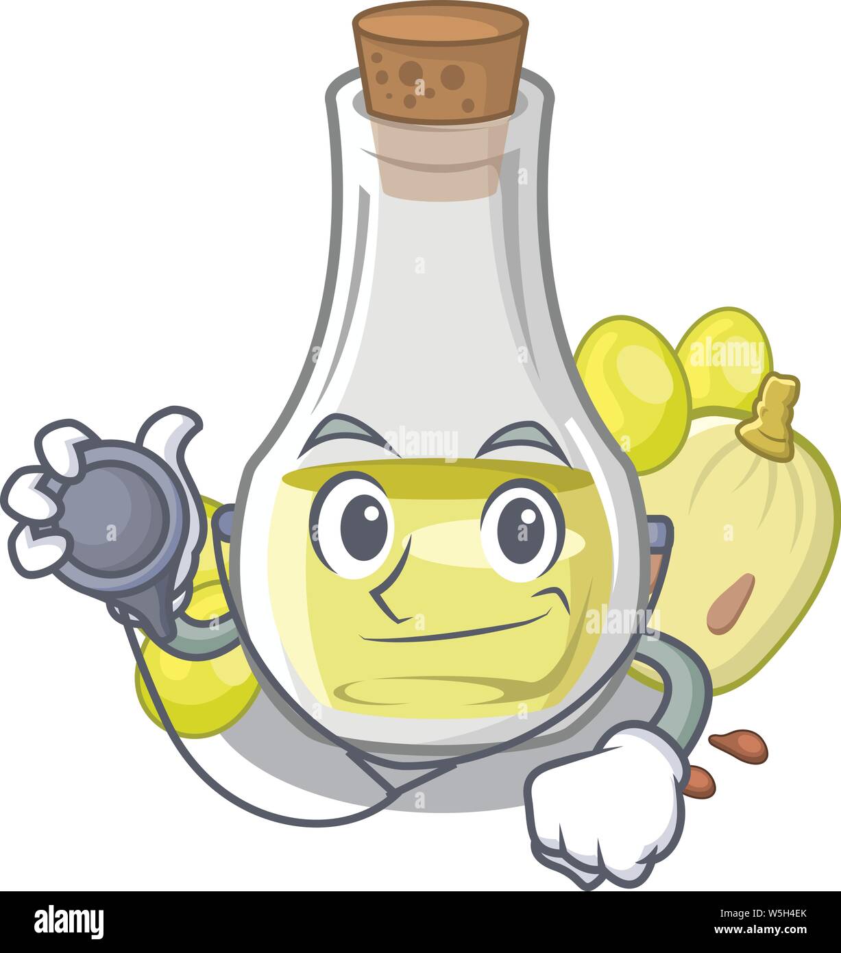 Doctor grape seed oil in a cartoon vector illustration Stock Vector ...