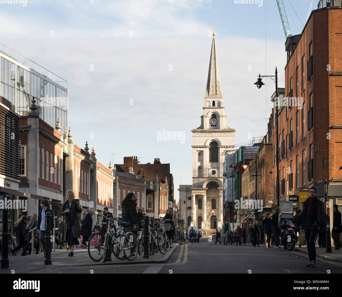 Contextual view with Hawksmoor Church. Crypt of Christ Church ...