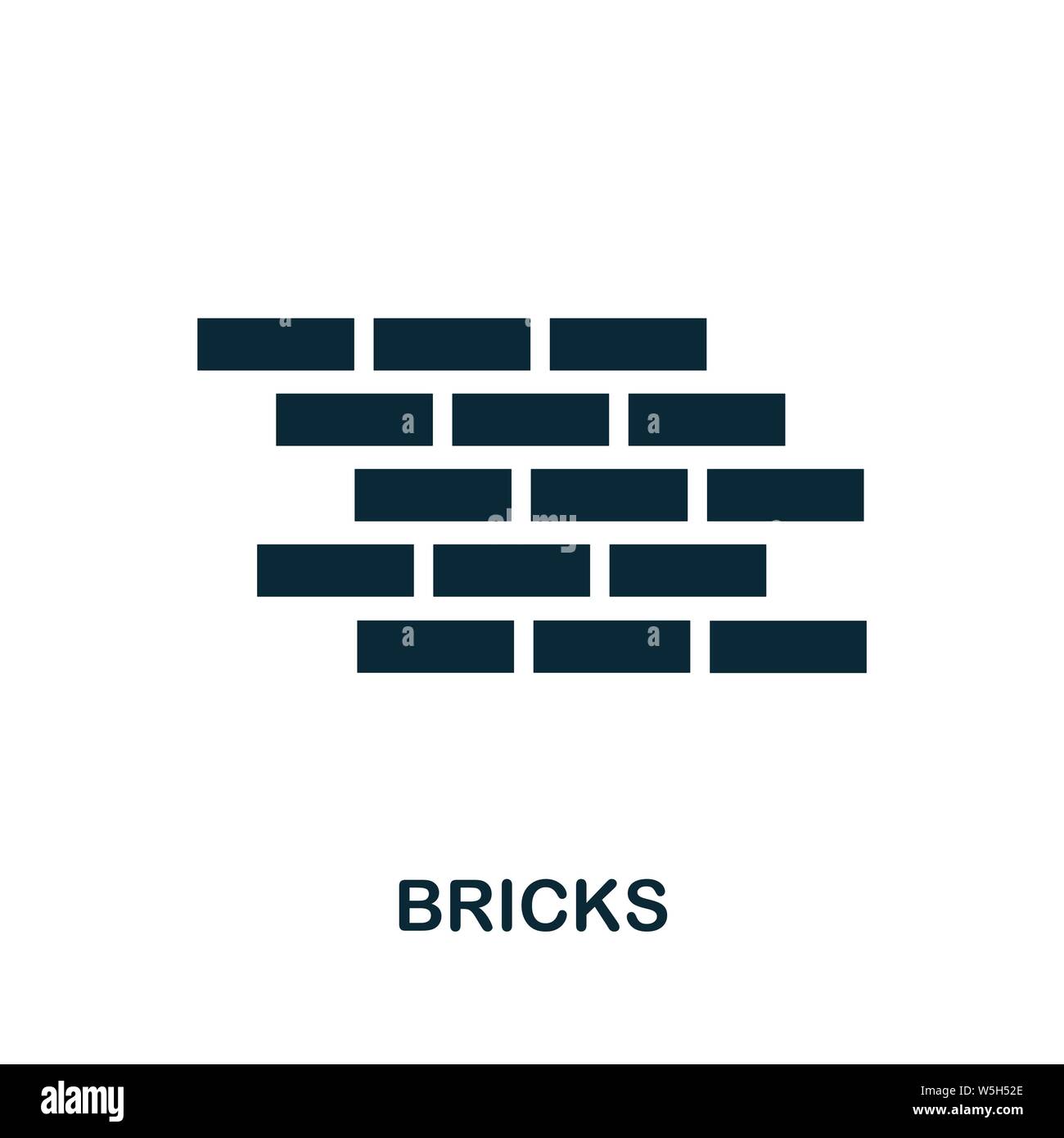 Bricks vector icon illustration. Creative sign from construction tools ...