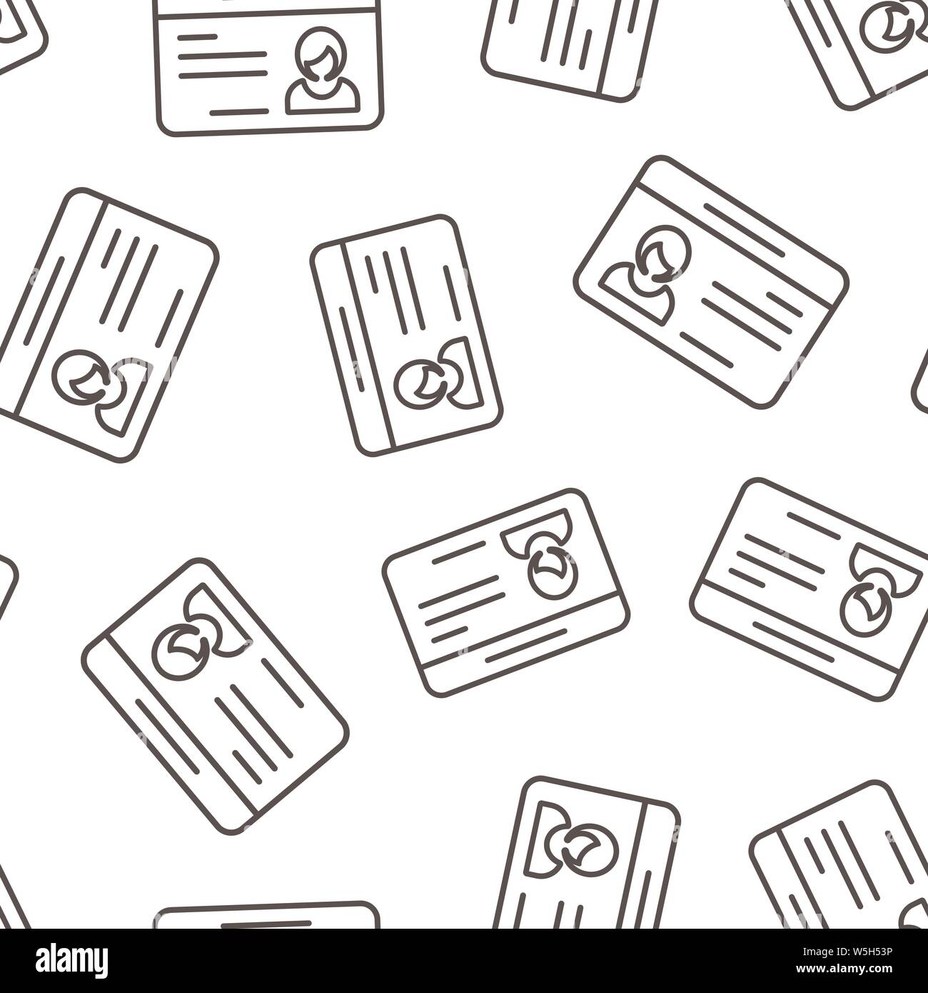 Id card icon seamless pattern background. Identity tag vector ...