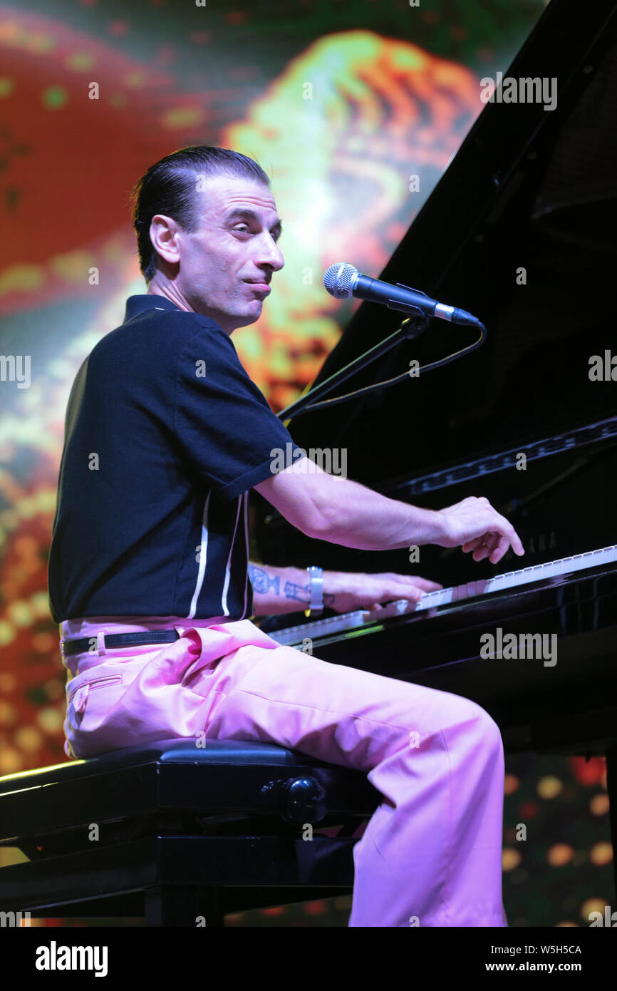 Rome, Italy. 28th July, 2019. Antonio Sorgentone pianist-showman, winner of the Italia's Got ...