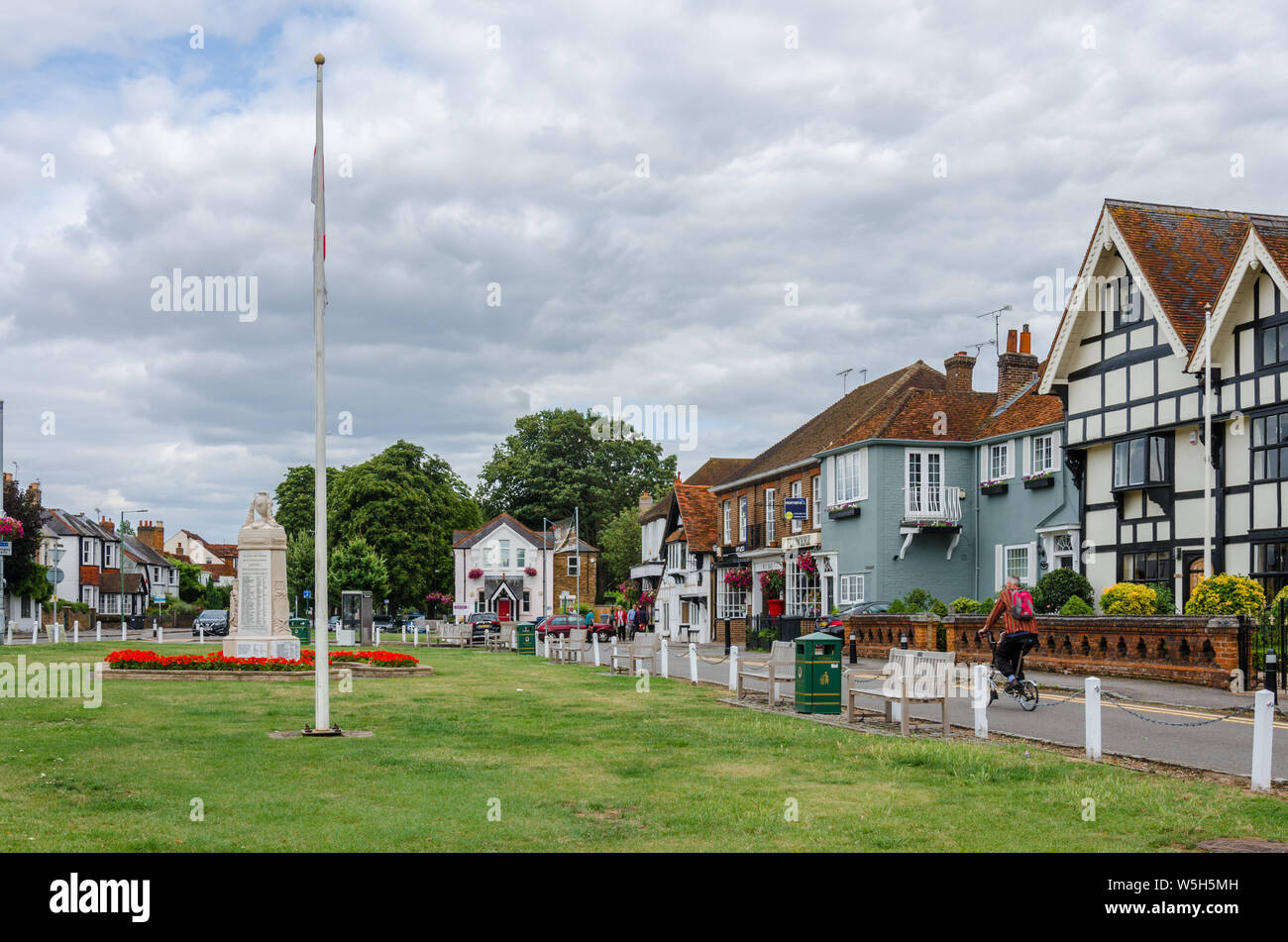 Datchet War memorial stands in the middle of a green in the centre of ...