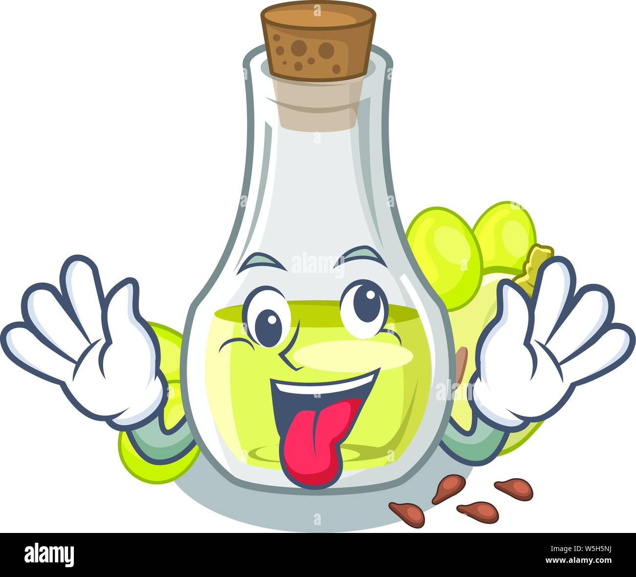 Crazy grape seed oil isolated in character vector illustration Stock ...