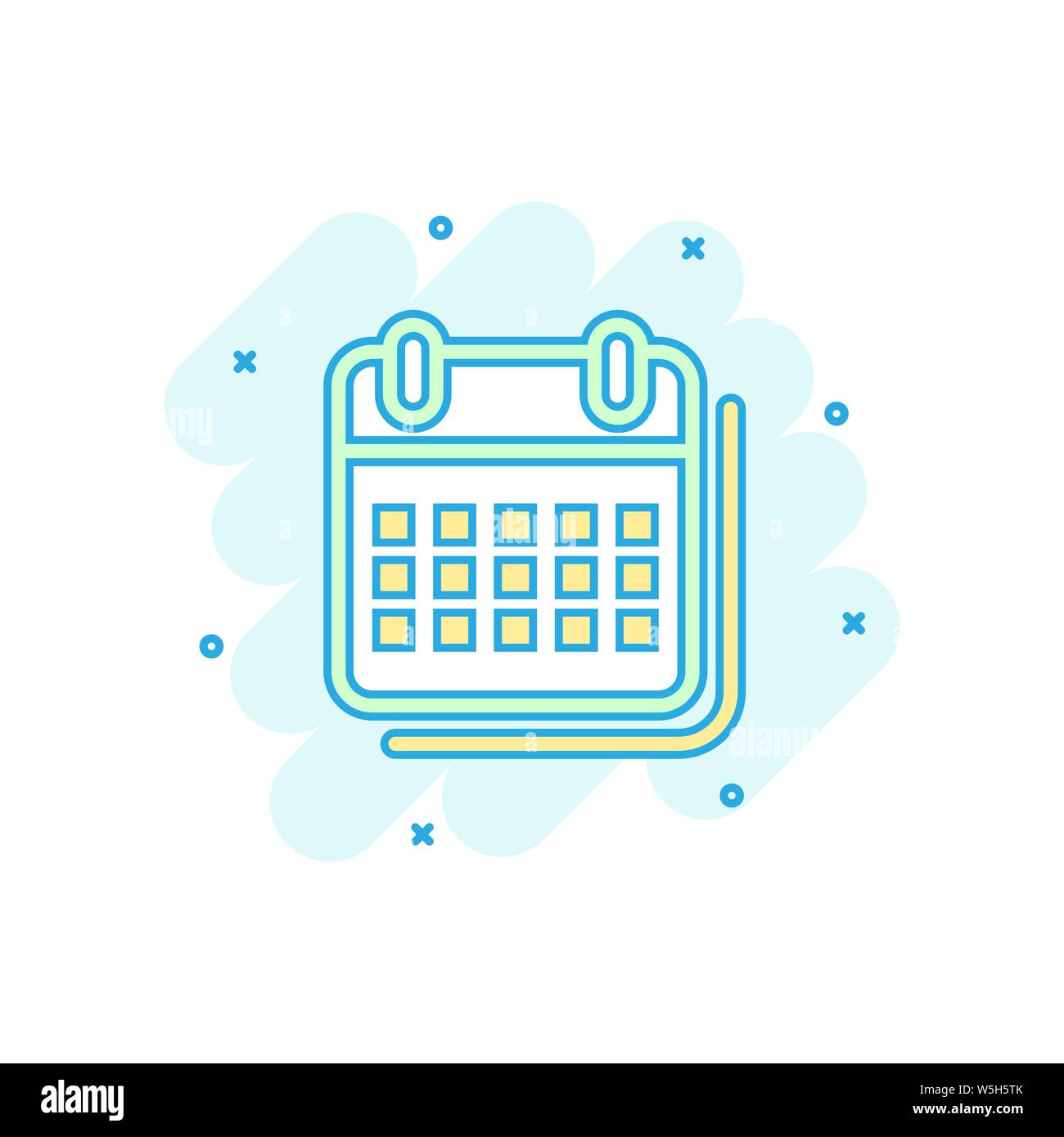 Calendar organizer icon in comic style. Appointment event vector ...