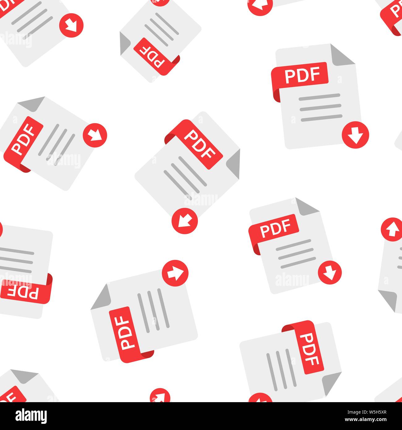 Pdf icon seamless pattern background. Document text vector illustration ...