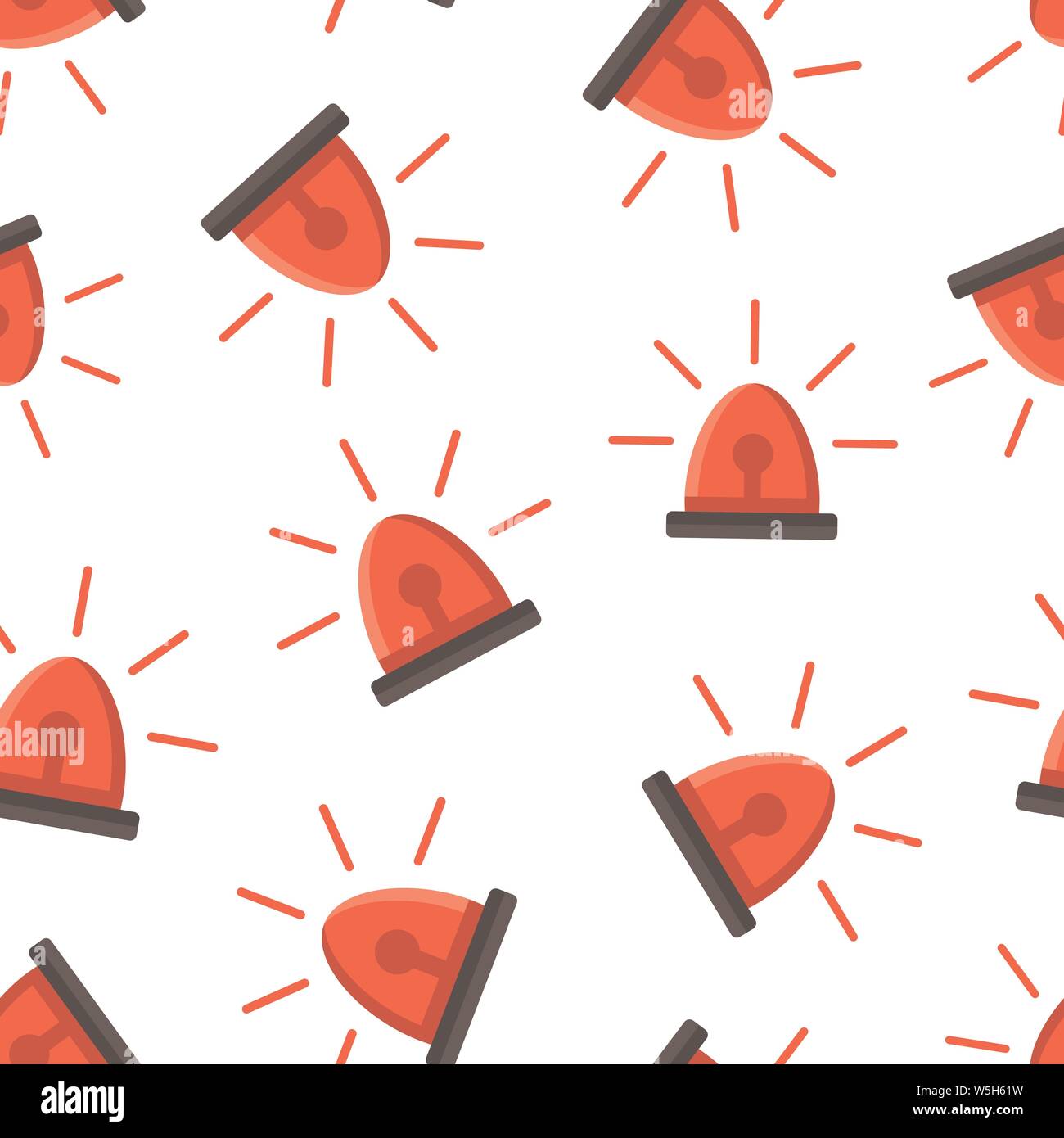 Emergency siren icon seamless pattern background. Police alarm vector ...