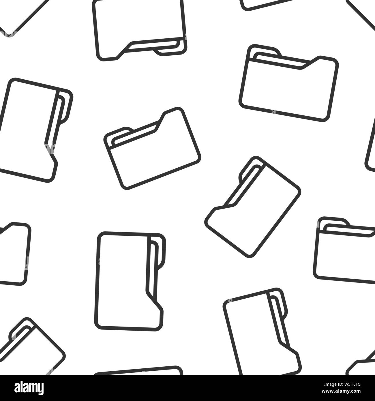 File folder icon seamless pattern background. Documents archive vector illustration on white ...