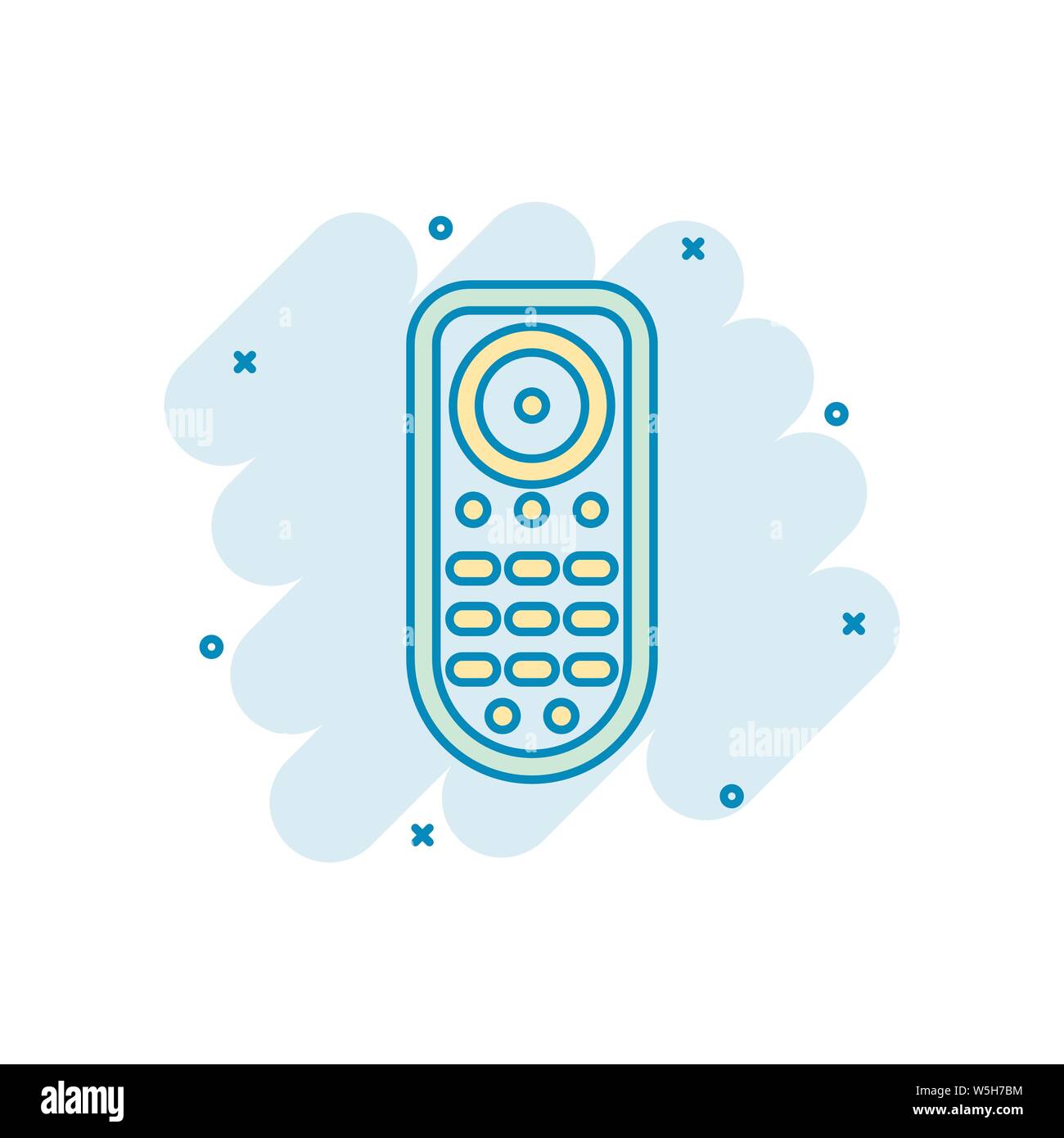 Remote control icon in comic style. Infrared controller vector cartoon ...