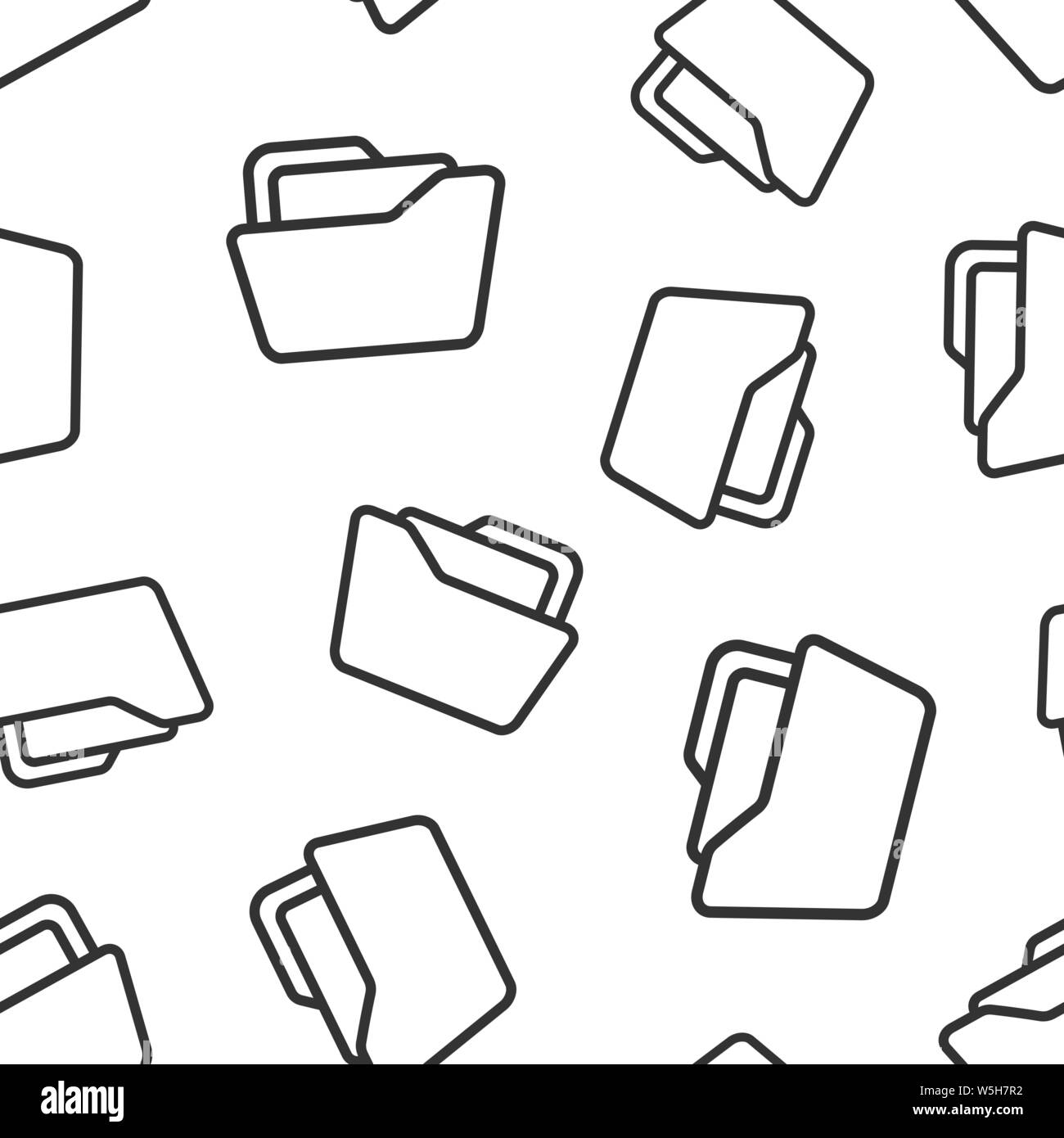 File folder icon seamless pattern background. Documents archive vector illustration on white ...