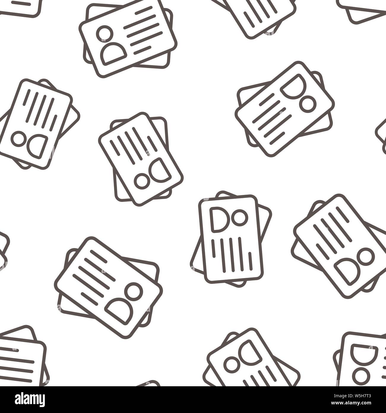 Id card icon seamless pattern background. Identity tag vector ...