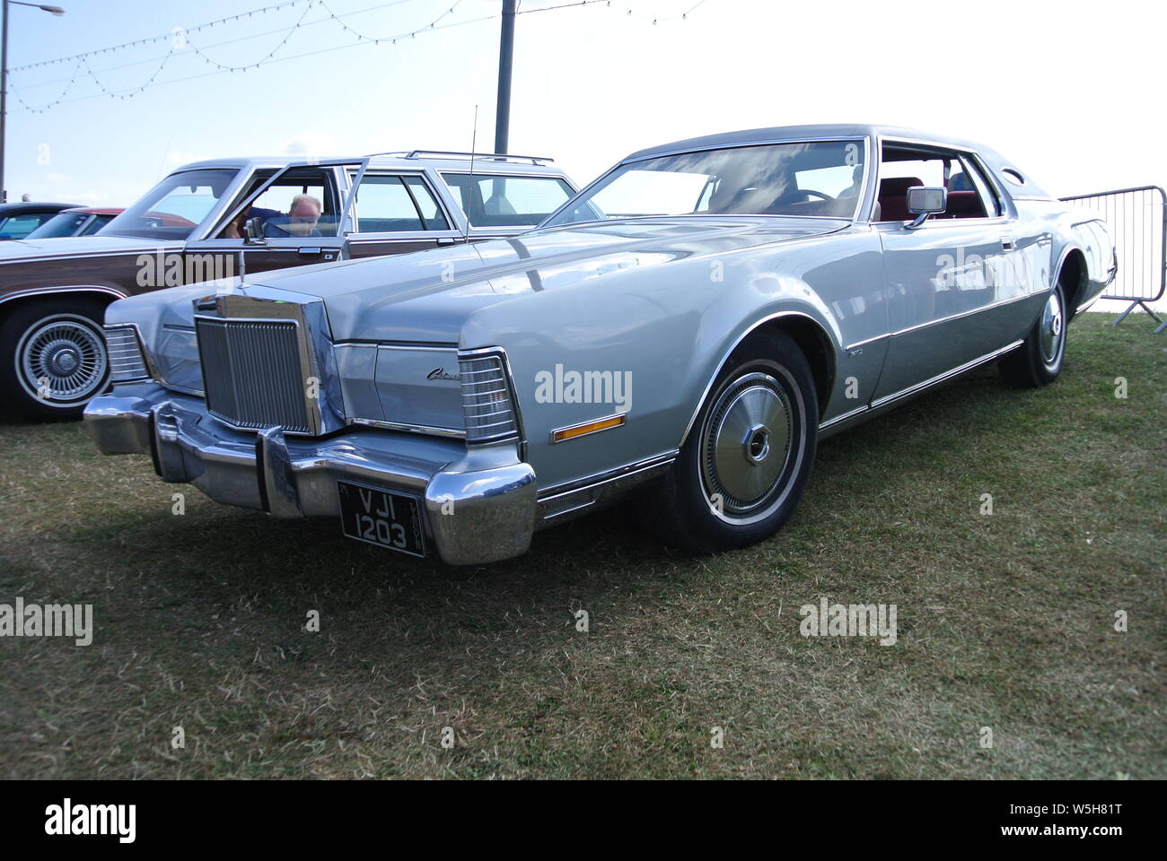 A 1973 Lincoln Continental Mk3 parked up on display at the English ...