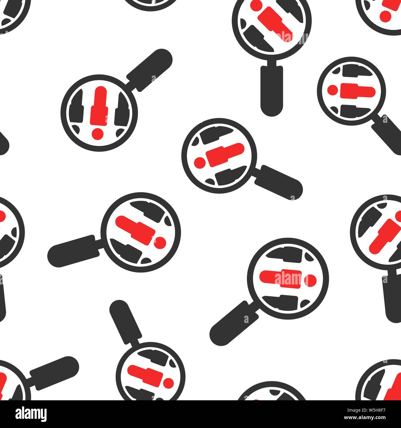 Search job vacancy icon seamless pattern background. Loupe career ...
