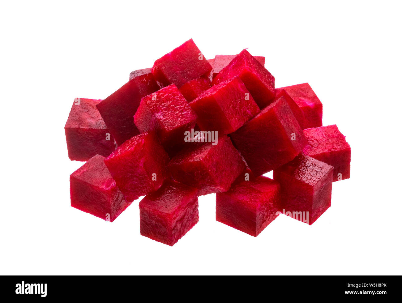 Sliced beetroot cubes isolated on white background Stock Photo - Alamy