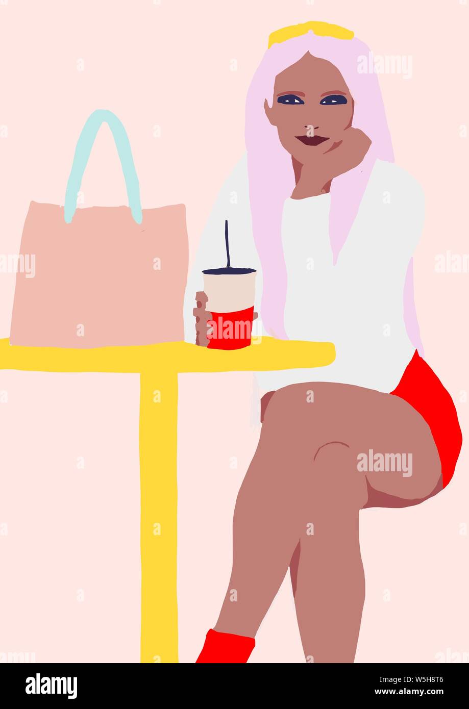 Illustration Make up on different races of trendy girl or women ...