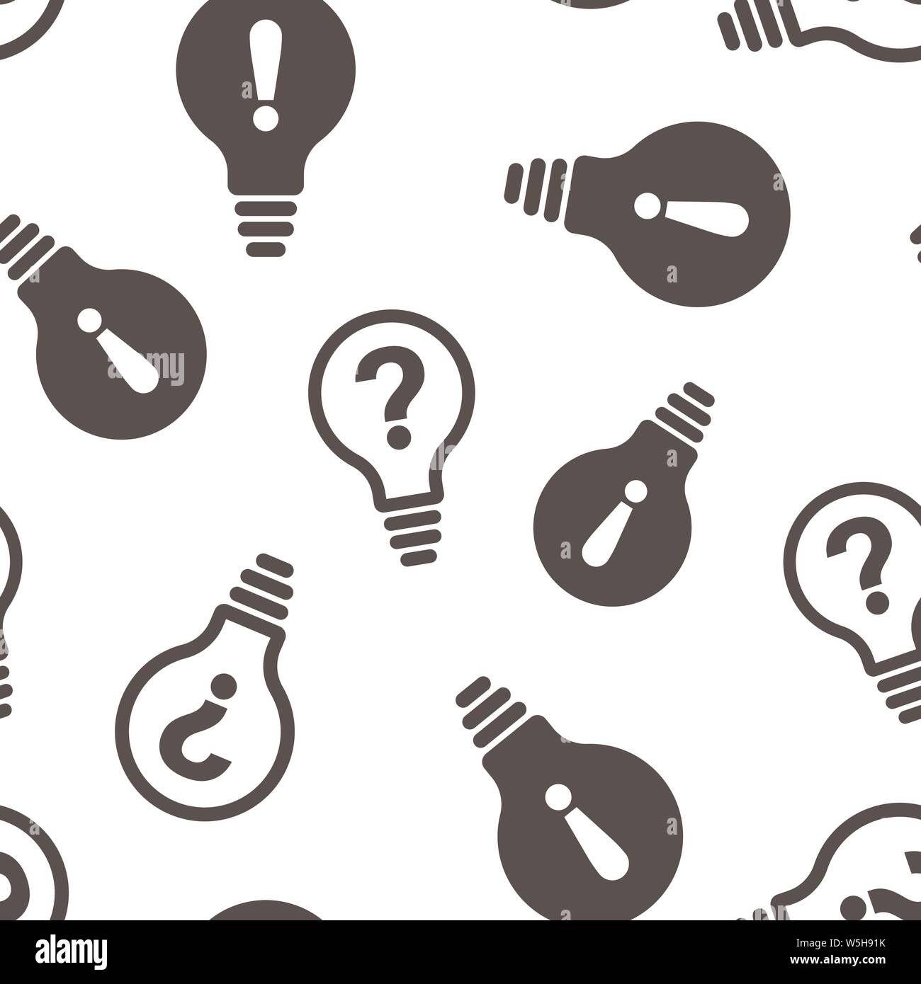Problem solution icon seamless pattern background. Light bulb idea ...