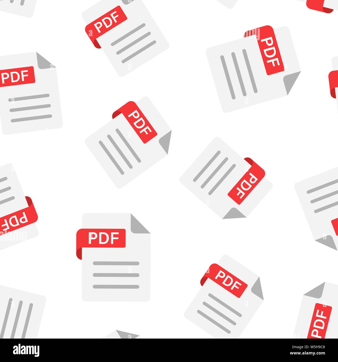 Pdf icon seamless pattern background. Document text vector illustration ...