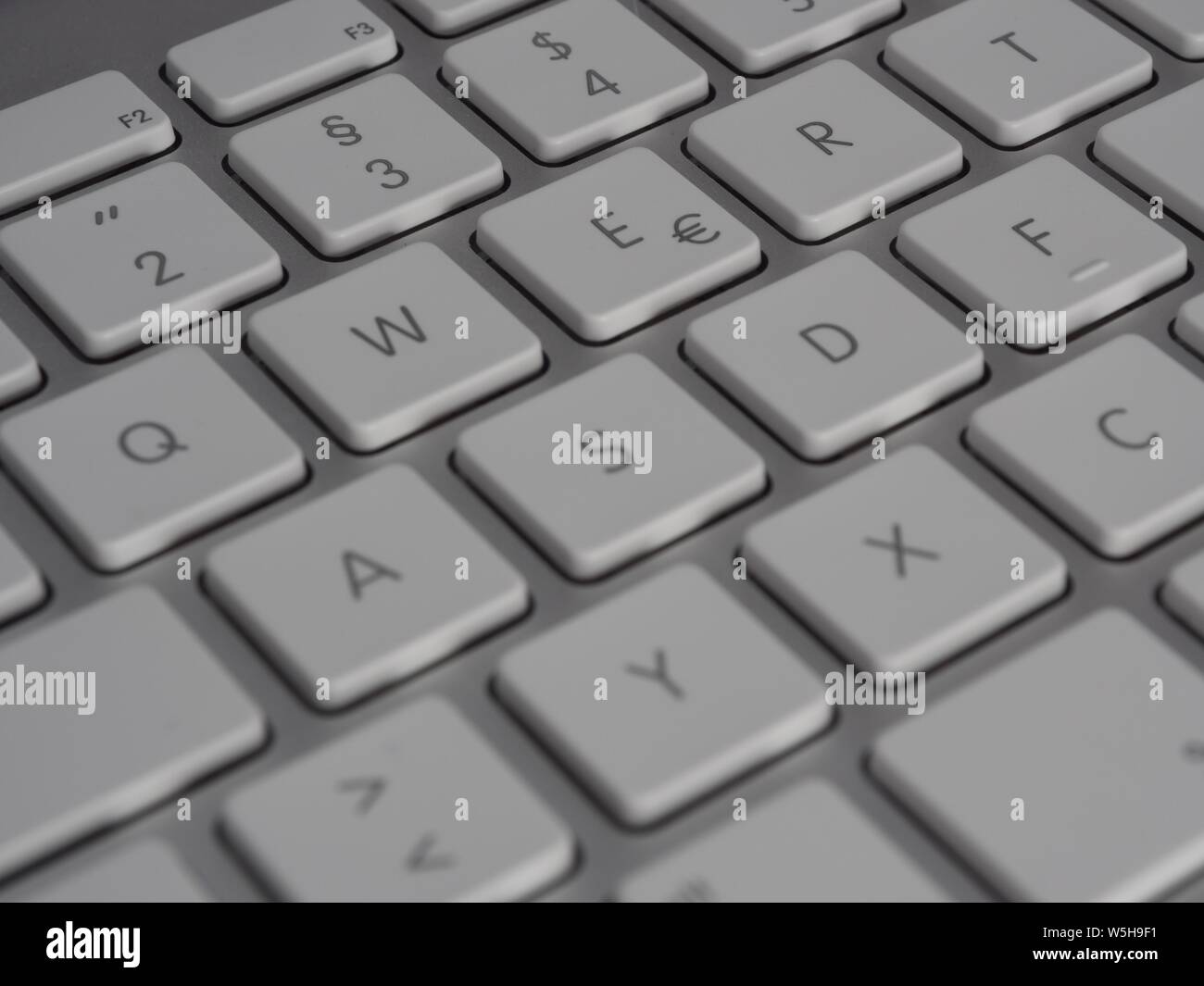 Full Frame Closeup Background Of A Qwerty Keyboard Showing The Alphanumeric Keys At An Oblique 