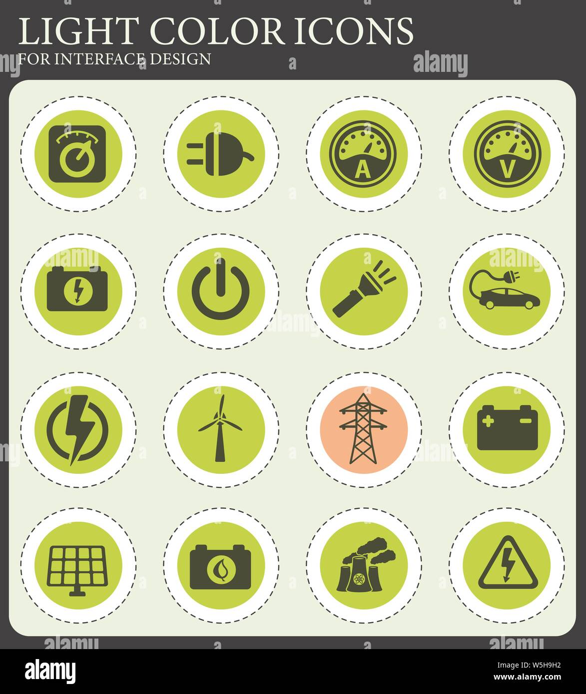 Electricity simply vector icons for web and user interface design Stock ...