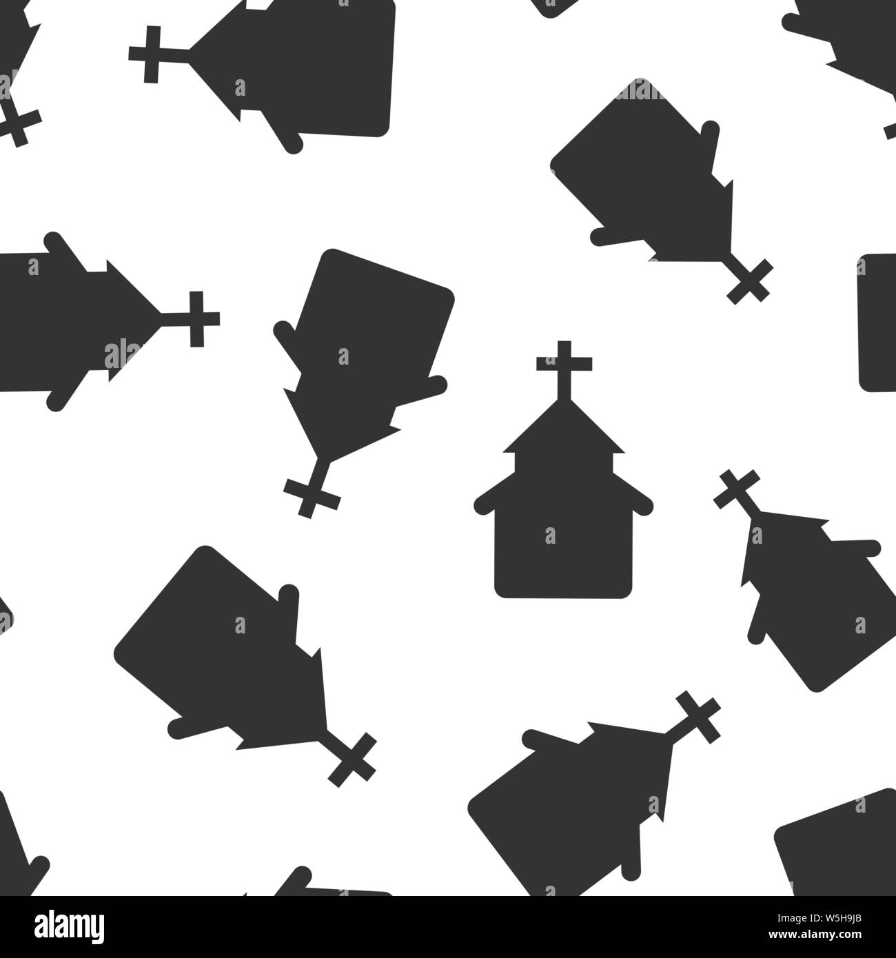 Church icon seamless pattern background. Chapel vector illustration on ...