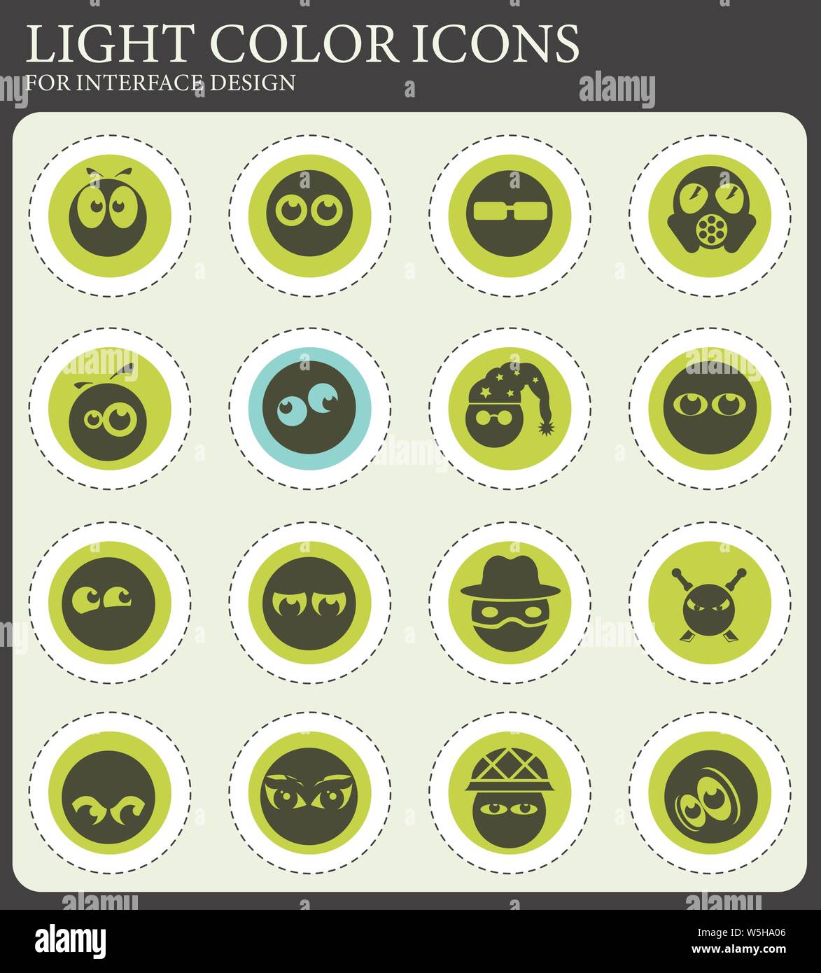Emotions and glances simply vector icons for web and user interface ...